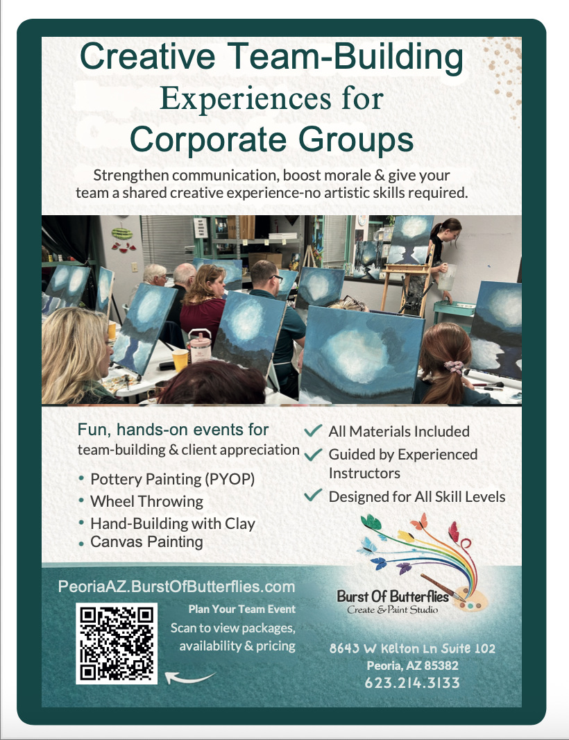 Team Building Events - Burst Of Butterflies Create & Paint Studio ...